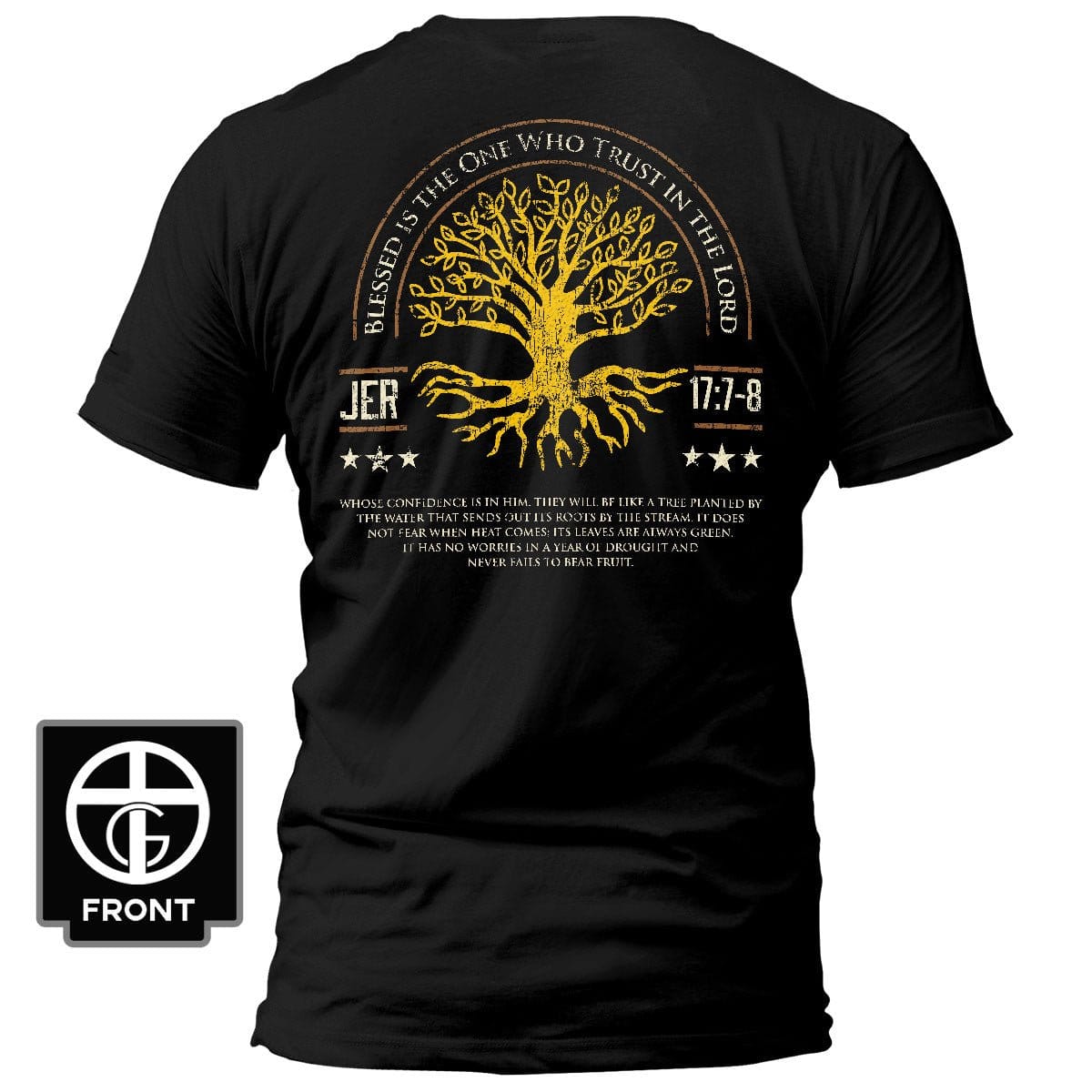 Buy Blessed Is The One Who Trust In The Lord T-Shirt (Back Print) Online